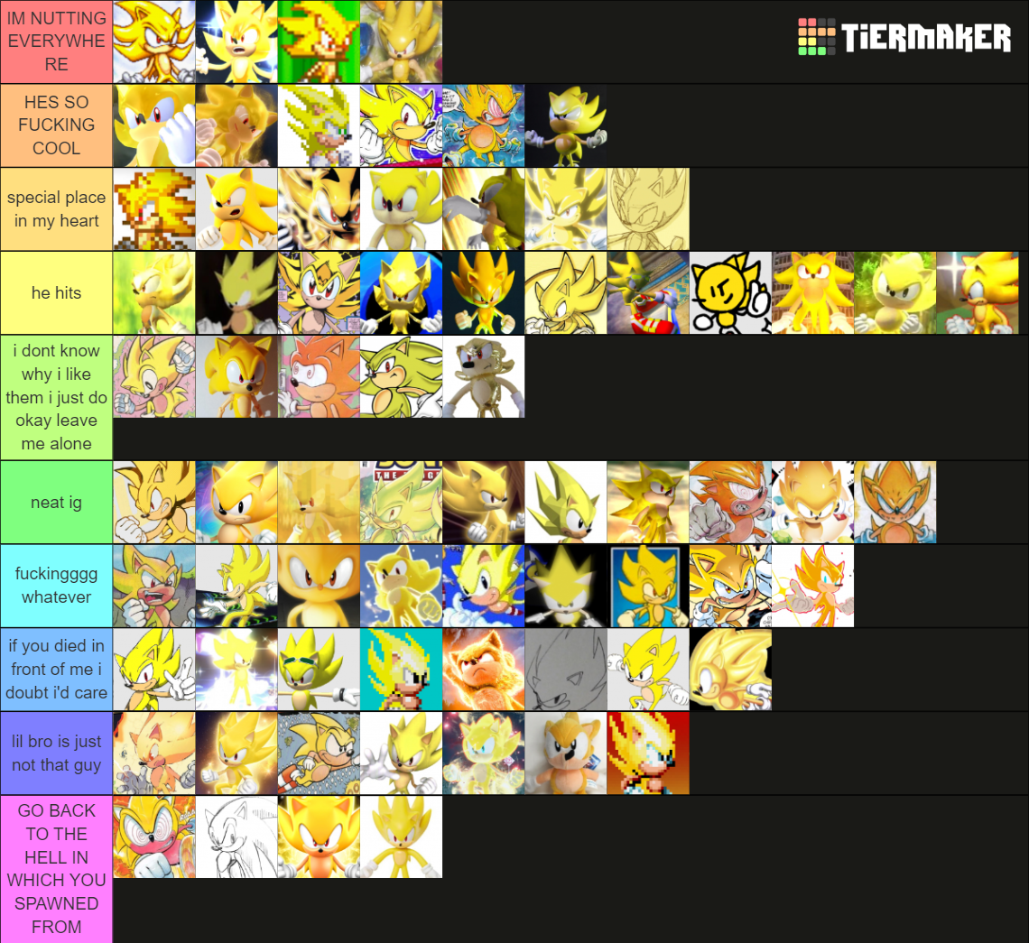 Super Sonic Designs Tier List (Community Rankings) - TierMaker