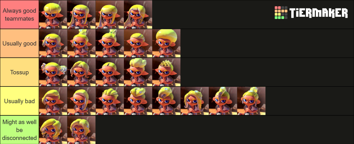 Splatoon 3 Hair Styles Tier List (Community Rankings) - TierMaker