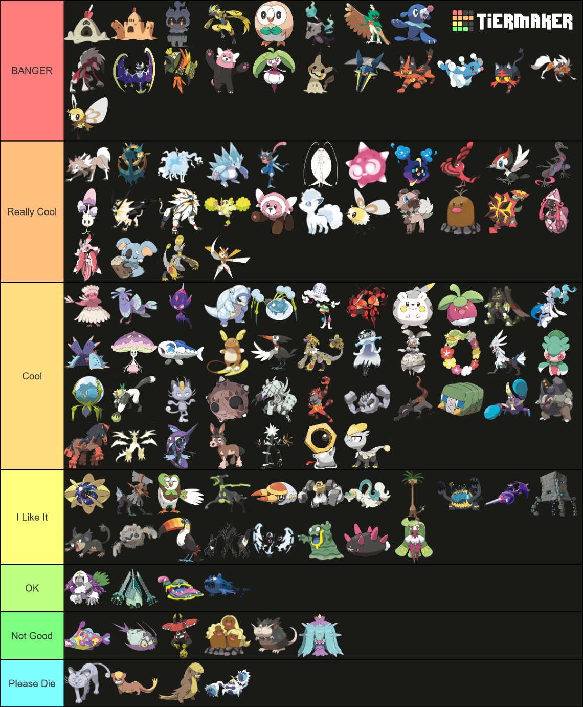 7th Gen Pokemon Tier List (Community Rankings) - TierMaker