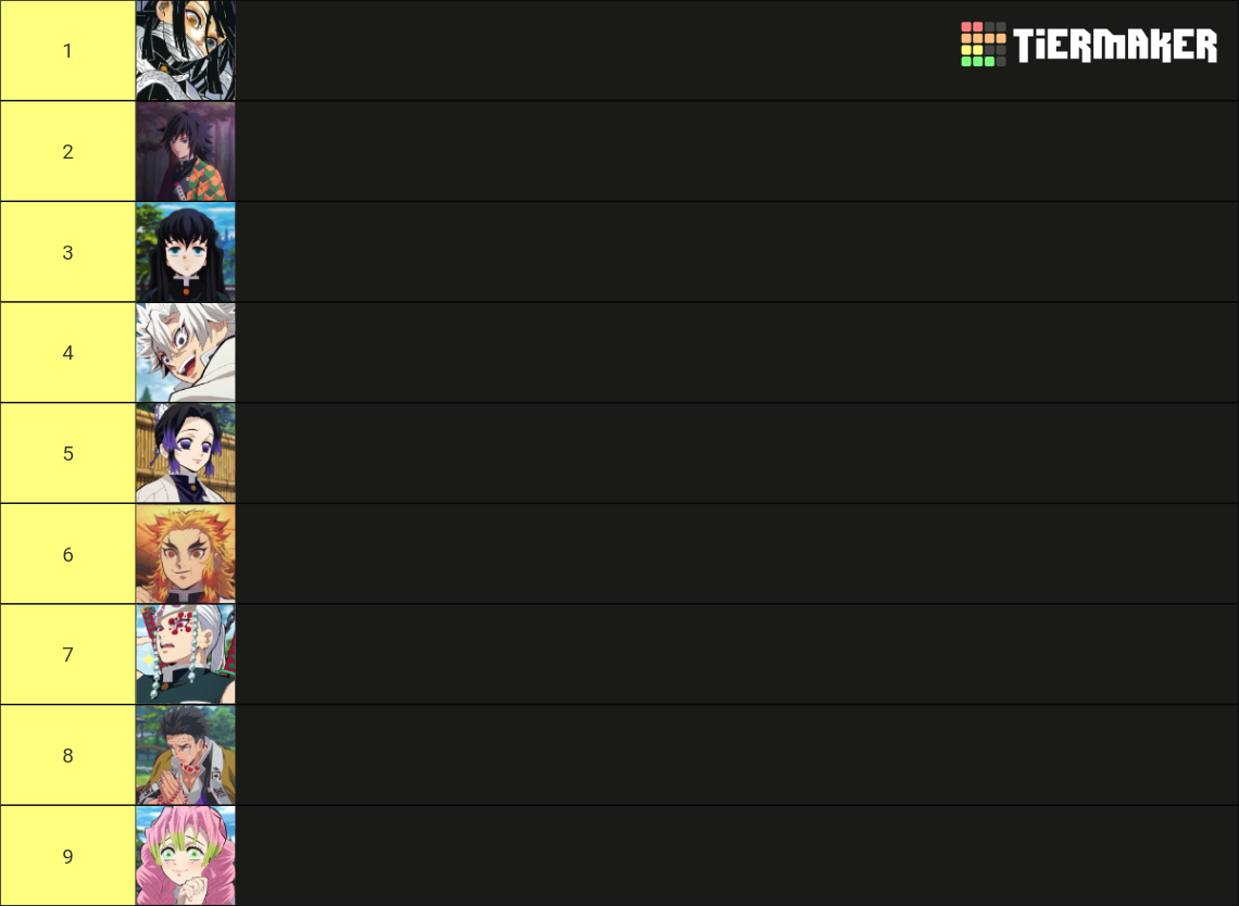 Hashira ranking 1 to 9 Tier List (Community Rankings) - TierMaker