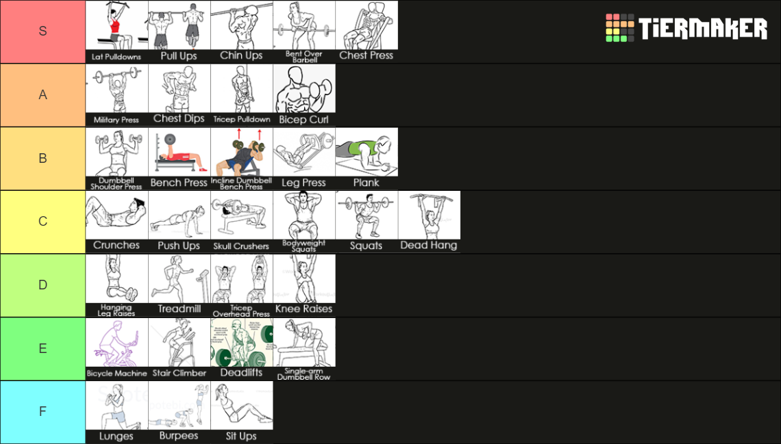 Exercises Tier List (Community Rankings) - TierMaker