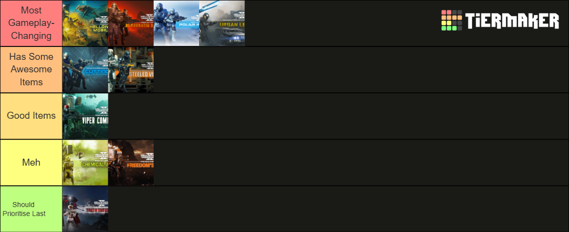 Helldivers 2 Warbond Tier List (Community Rankings) - TierMaker