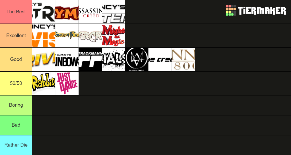 Ubisoft Franchises Tier List (Community Rankings) - TierMaker
