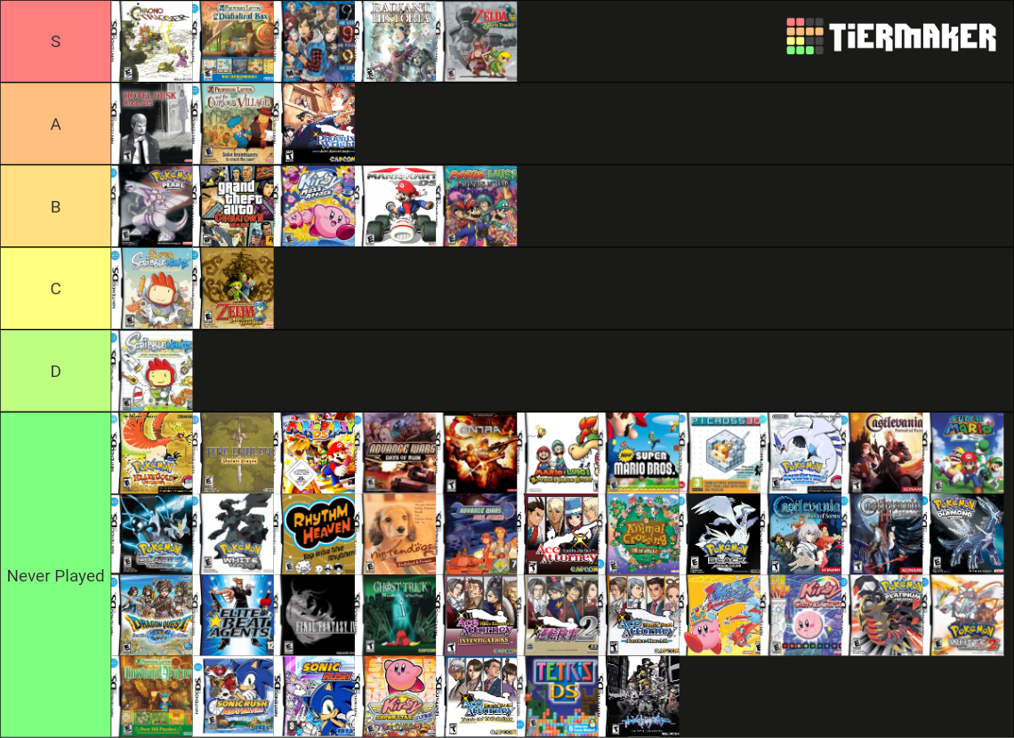 DS games Tier List (Community Rankings) - TierMaker