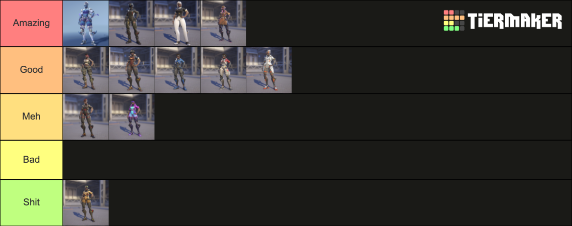 Sojourn skins up to and including Formal Wear (No rares) Tier List ...