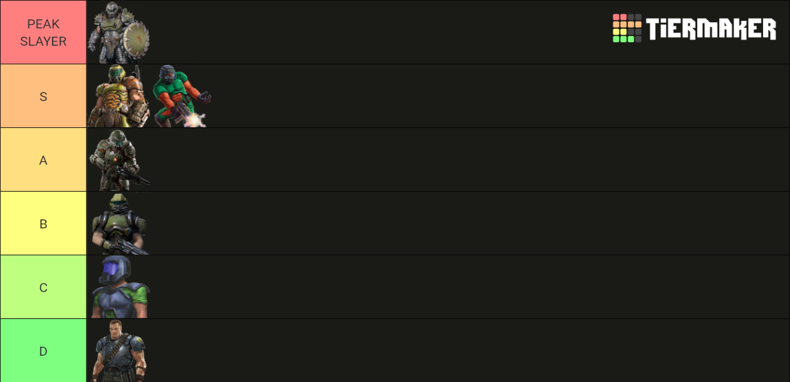 Doom Slayer/Doom Guy Designs Tier List (Community Rankings) - TierMaker