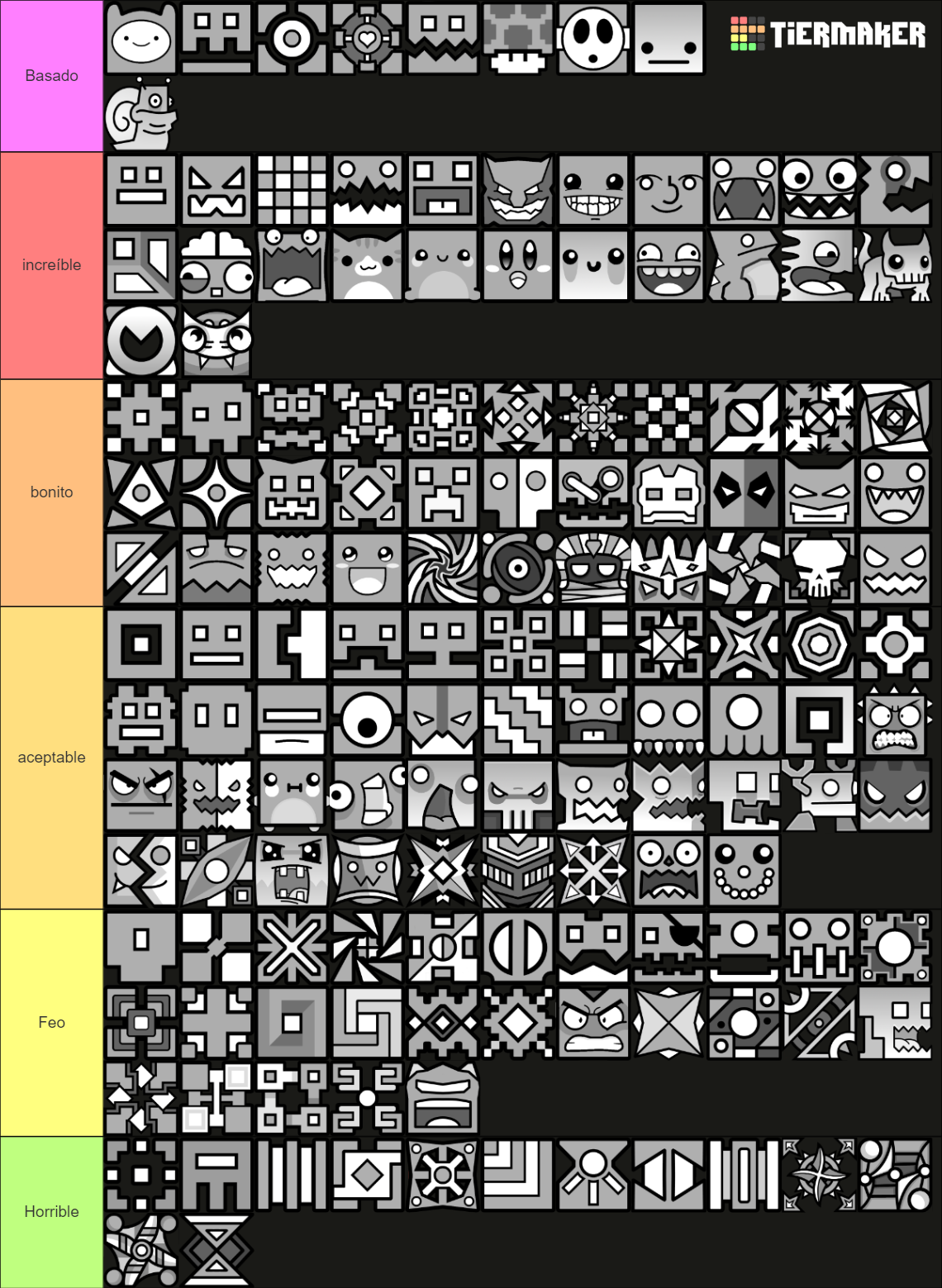 Geometry Dash Cubes Tier List (Community Rankings) - TierMaker