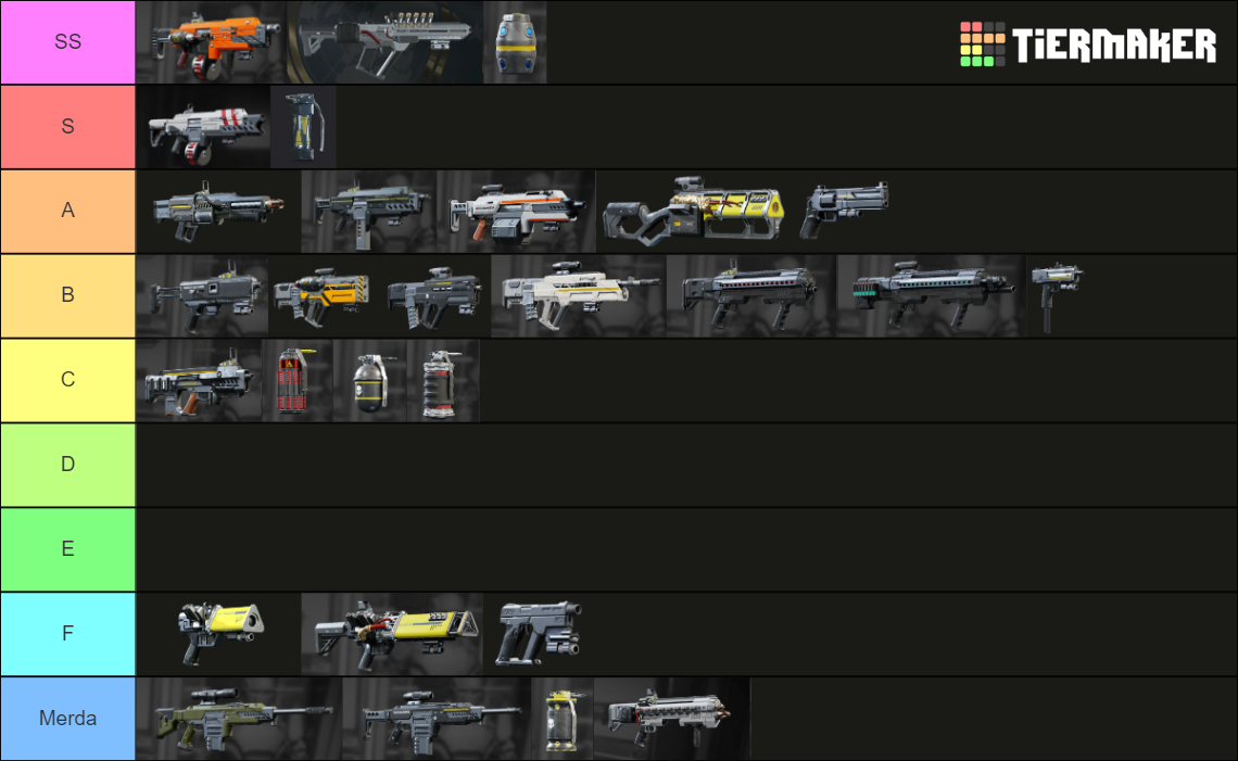 Helldivers 2 Weapons Tier List (Community Rankings) - TierMaker Helldivers 2 Weapons Tier List (Community Rankings) - TierMaker