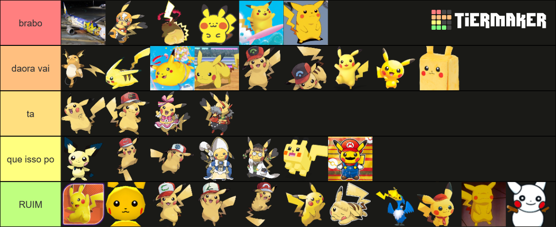 BEST Pikachu Tier List (Community Rankings) - TierMaker