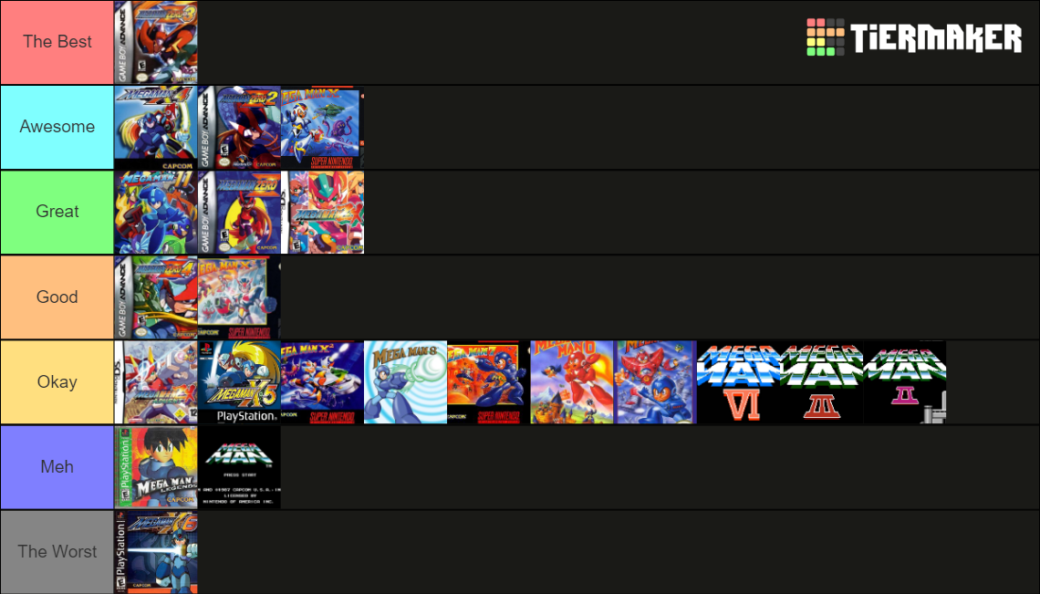 Every Single Mega Man game Tier List (Community Rankings) - TierMaker