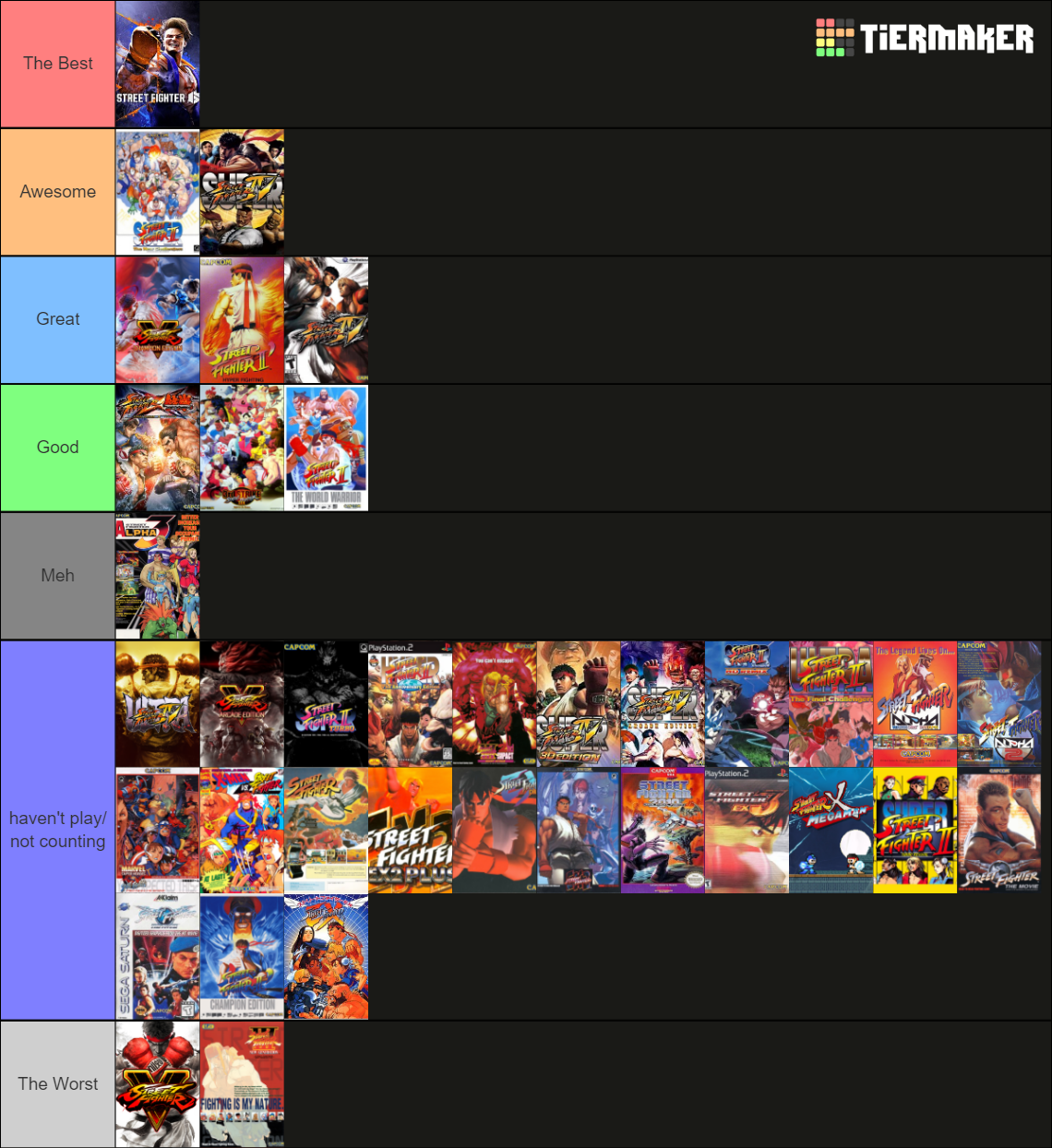 Street Fighter Games (SF6 updated) Tier List (Community Rankings ...