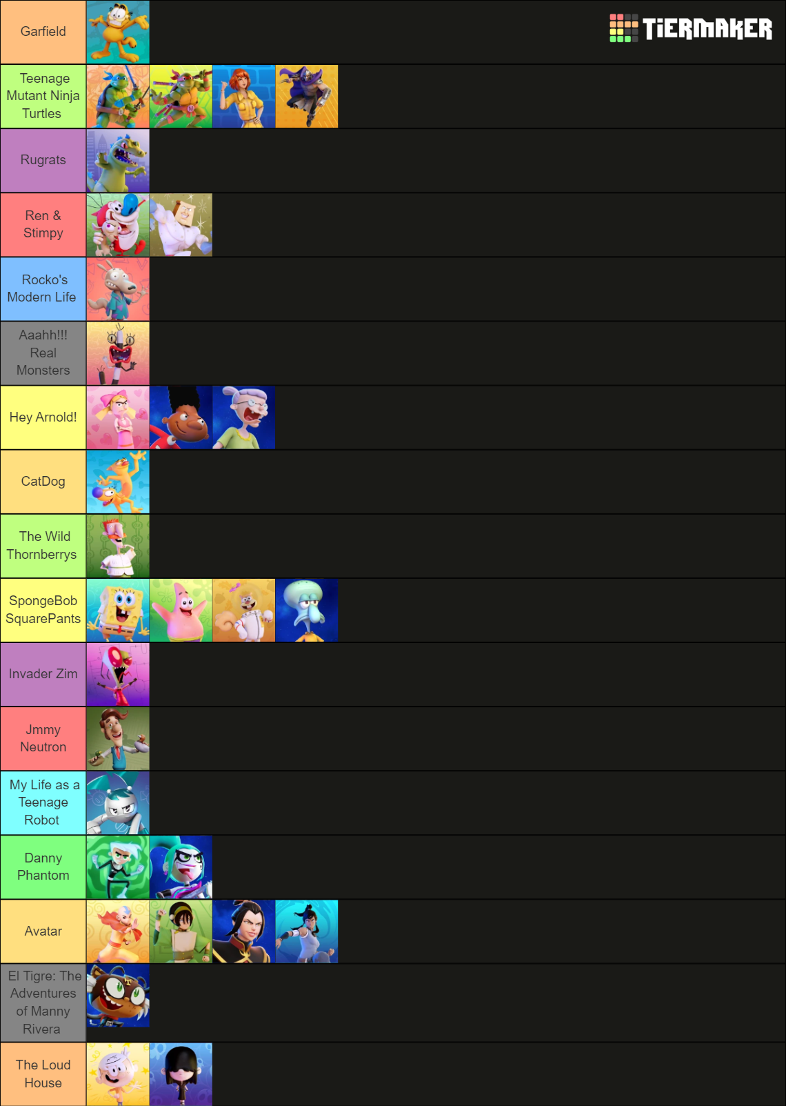 Nickelodeon All-Star Brawl Series Reps Tier List (Community Rankings ...