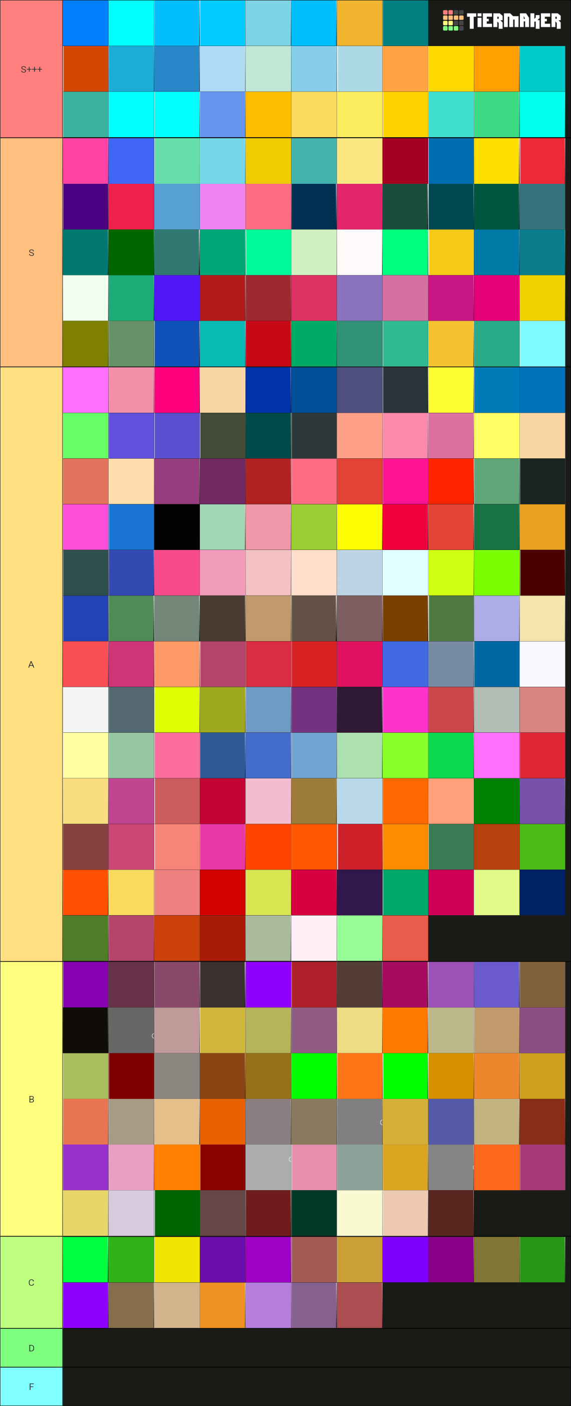 all named colours on wikipedia Tier List (Community Rankings) - TierMaker