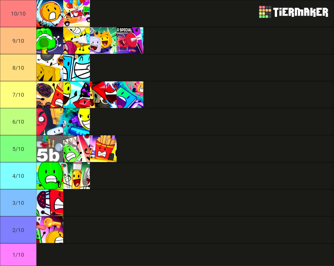 BFDIA Episodes (as of BFDIA 20) Tier List (Community Rankings) - TierMaker