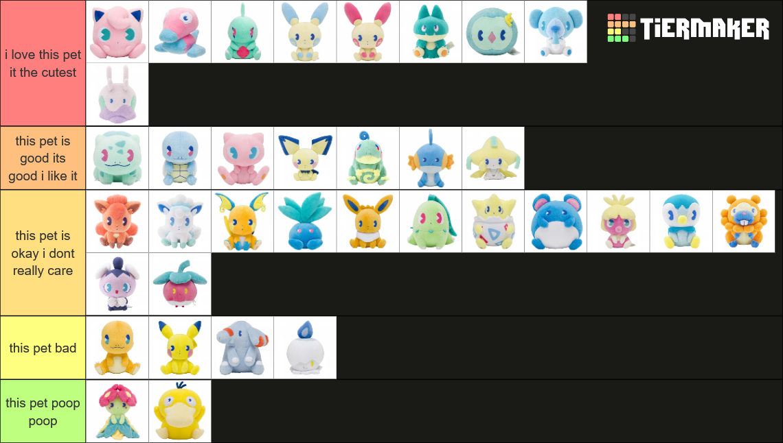 saiko soda refresh pokemon plush Tier List (Community Rankings) - TierMaker