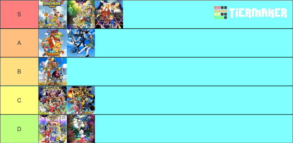 Digimon anime season Tier List (Community Rankings) - TierMaker