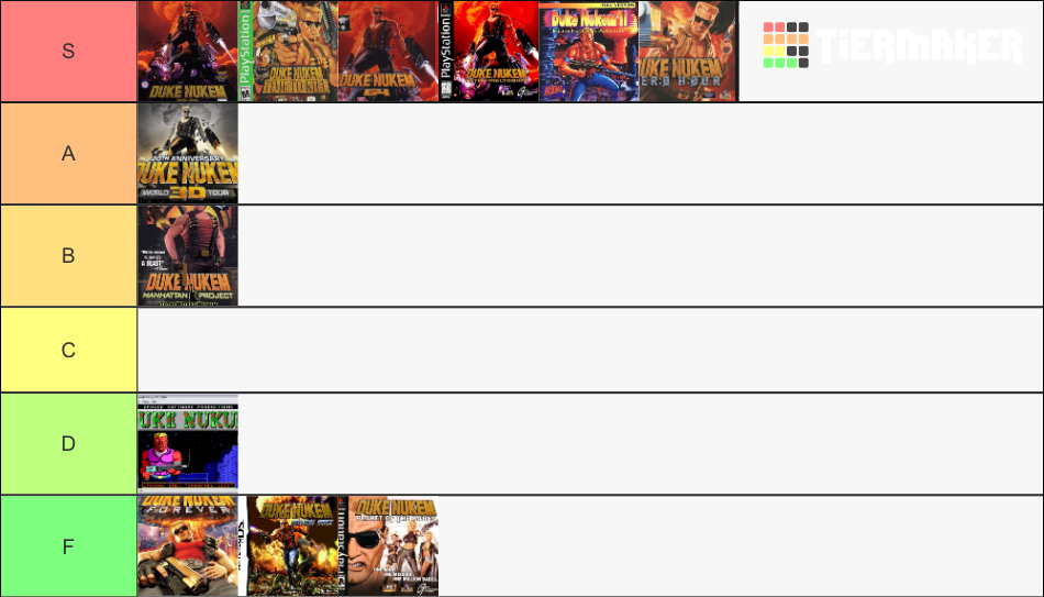 Duke Nukem Games Tier List (Community Rankings) - TierMaker