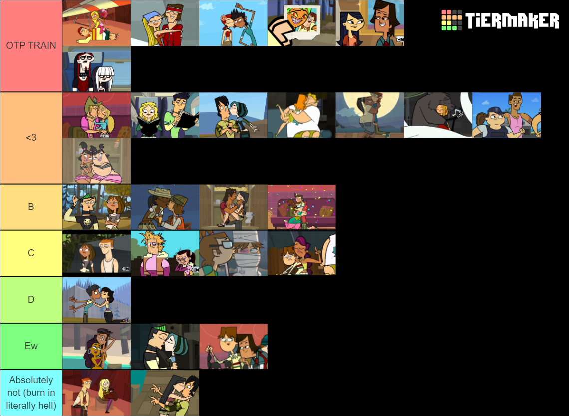 Total Drama Ship Rankings Tier List (Community Rankings) - TierMaker