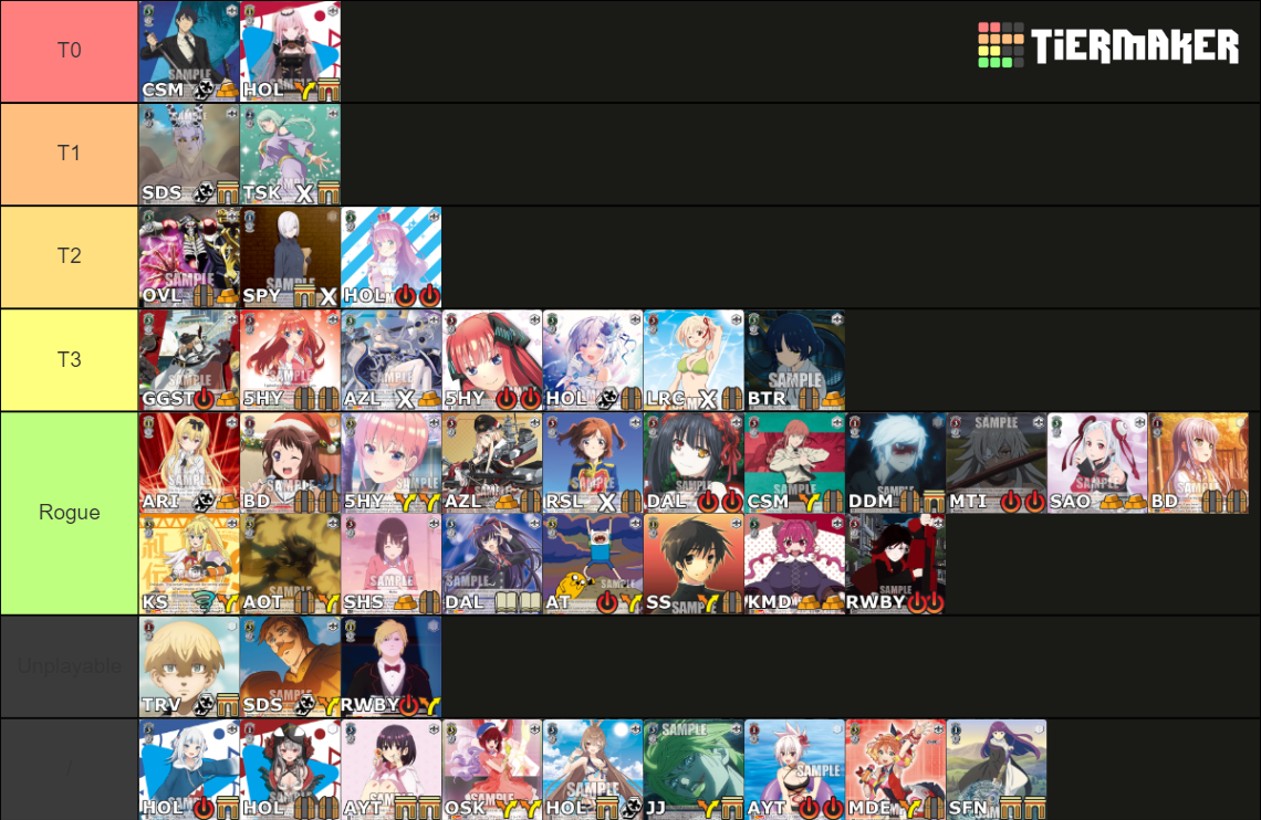 Weiss Schwarz English Decks (October 2024) Tier List (Community ...