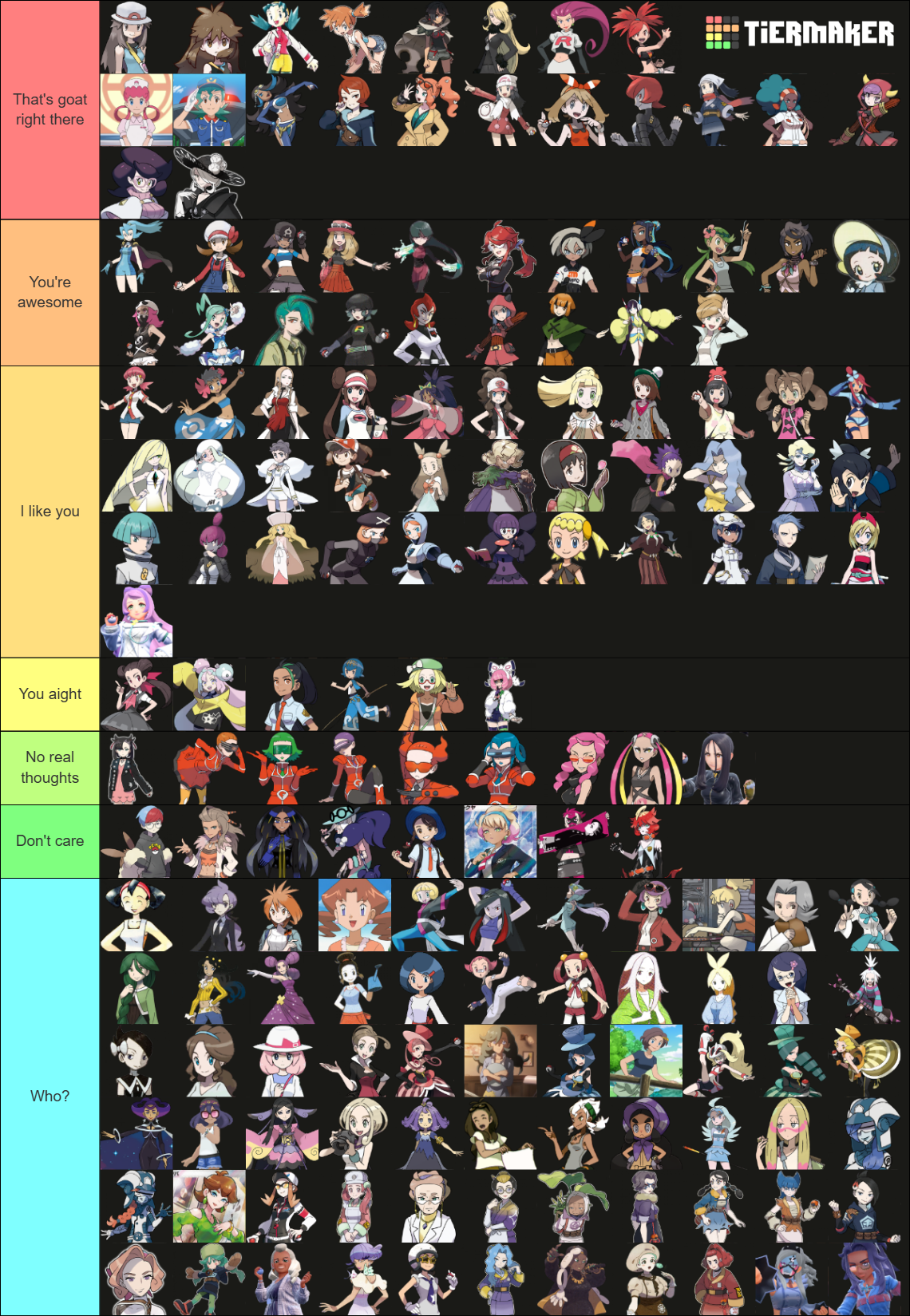 Pokemon Girls (Gen 1-9) Tier List (Community Rankings) - TierMaker