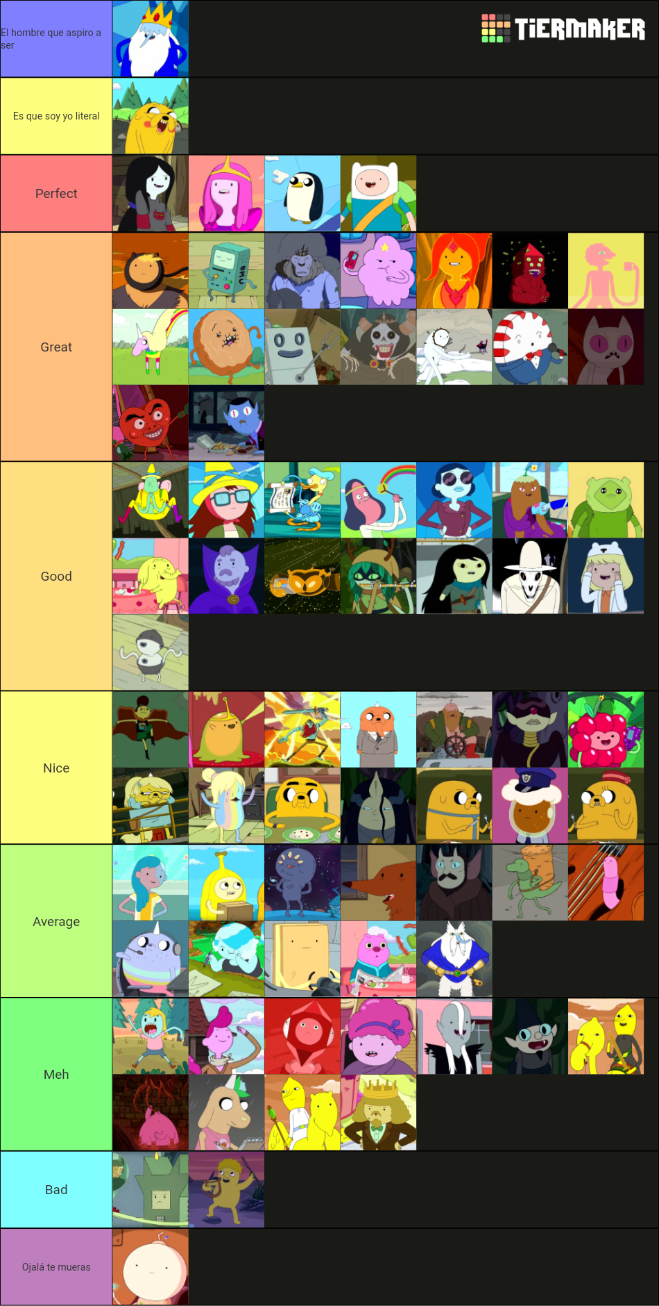 Adventure Time Characters (Major and recurring) Tier List (Community ...