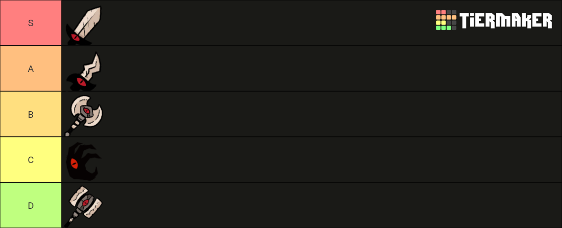 Cult of the lamb weapons Tier List (Community Rankings) - TierMaker