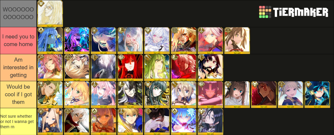 Fate/Grand Order Servants (19/08/2025) Tier List (Community Rankings) - TierMaker
