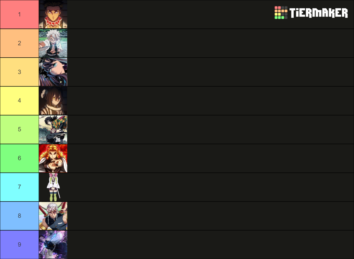 Demon slayer Hashira ranking Tier List (Community Rankings) - TierMaker