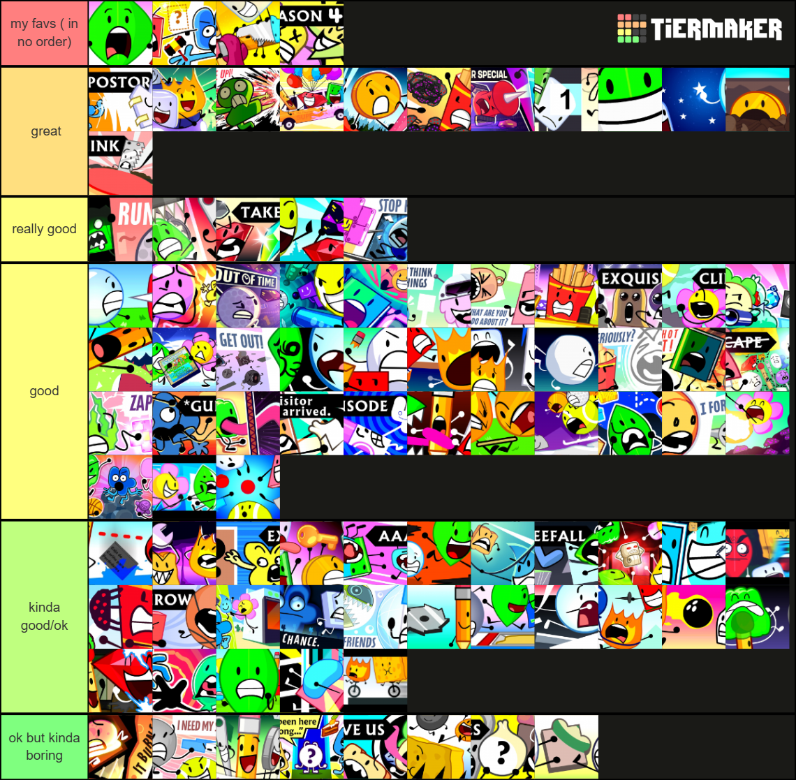 Every BFDI Episode Tier List (Community Rankings) - TierMaker