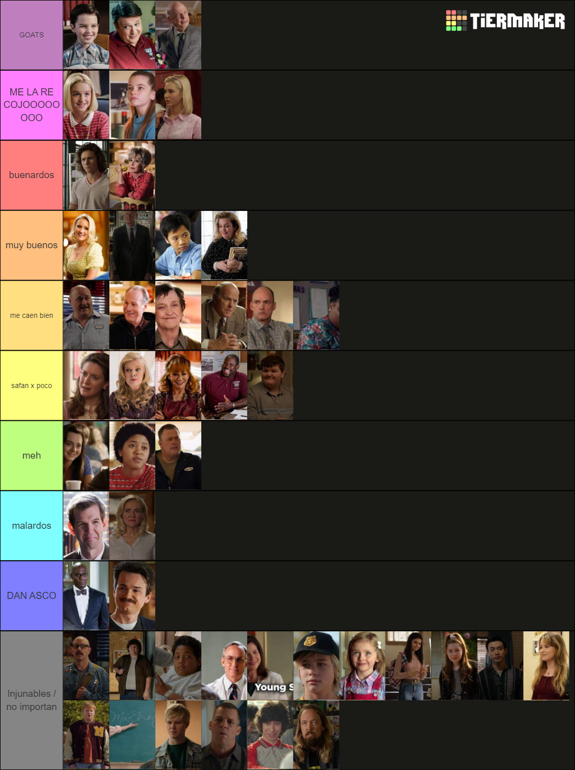 ALL young Sheldon characters (YOUNG SHELDON CAST) Tier List (Community ...