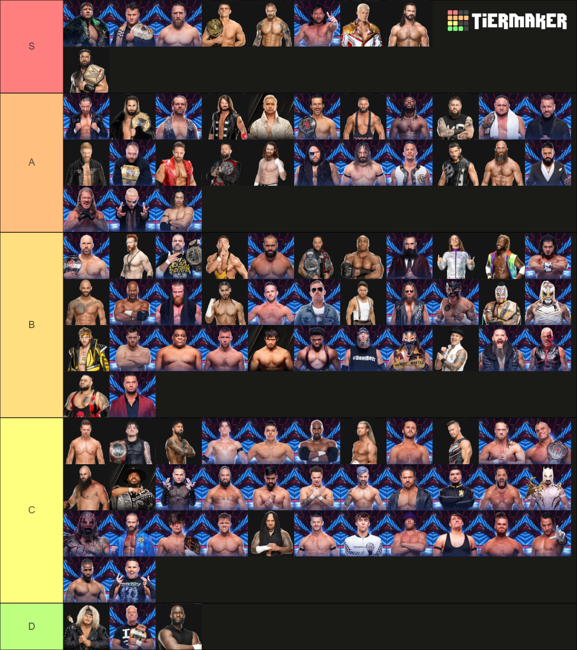 WWE/AEW TIER LIST Tier List (Community Rankings) - TierMaker