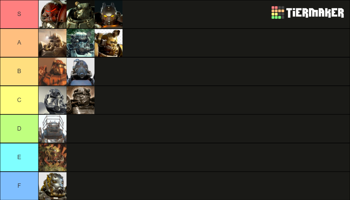 Fallout Power Armor (4 & 76) Tier List (Community Rankings) - TierMaker
