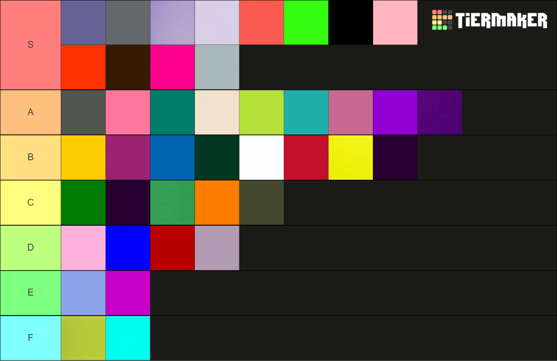 My Colour Tier List (Community Rankings) - TierMaker