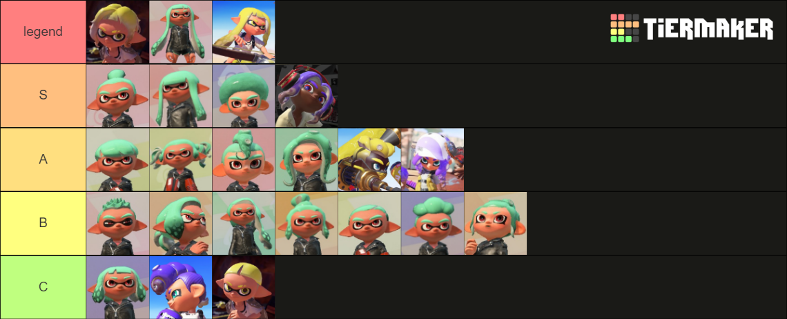 Splatoon Hairstyles Tier List (Community Rankings) - TierMaker