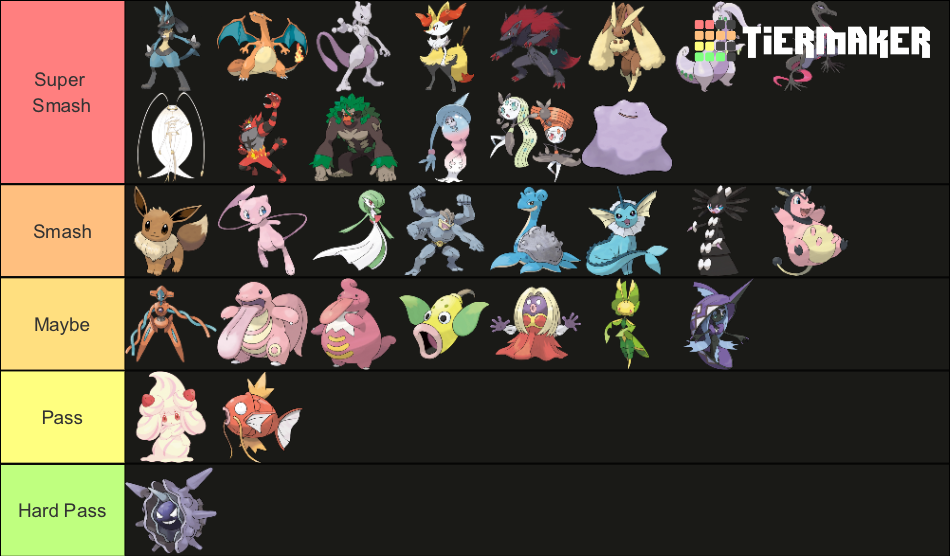 Smash or Pass: Hottest Pokemon Tier List (Community Rankings) - TierMaker