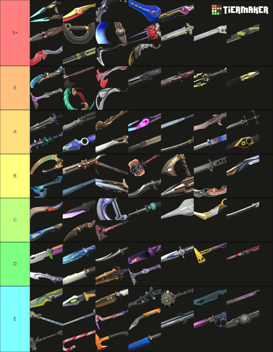 Valorant Melee (as of MK.VII Liberty) Tier List (Community Rankings ...