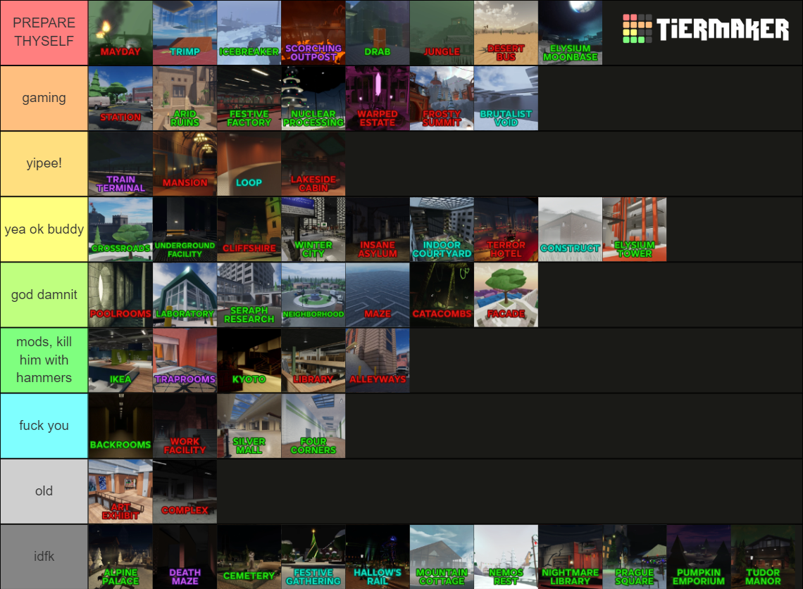 Evade - All Maps (July 2024) Tier List (Community Rankings) - TierMaker
