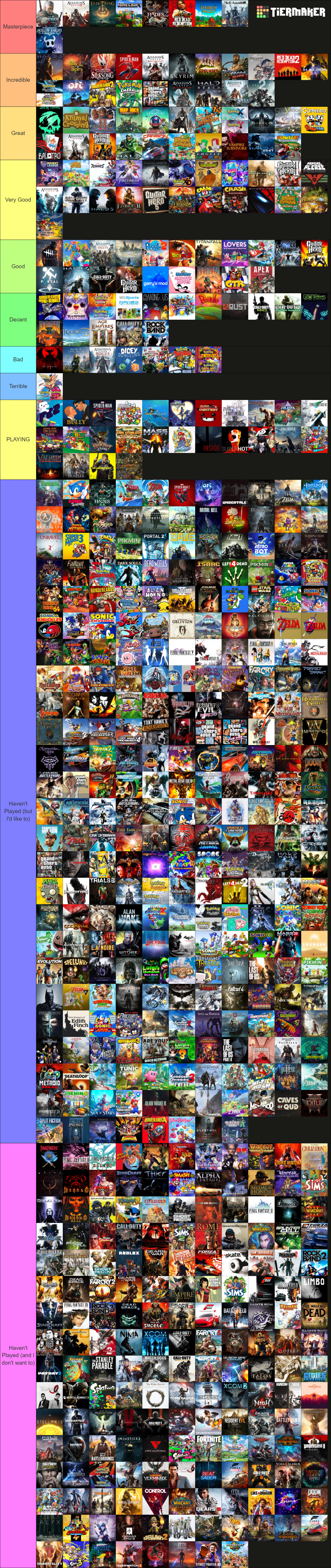 Top 500 Video Games of All Time Tier List (Community Rankings) - TierMaker