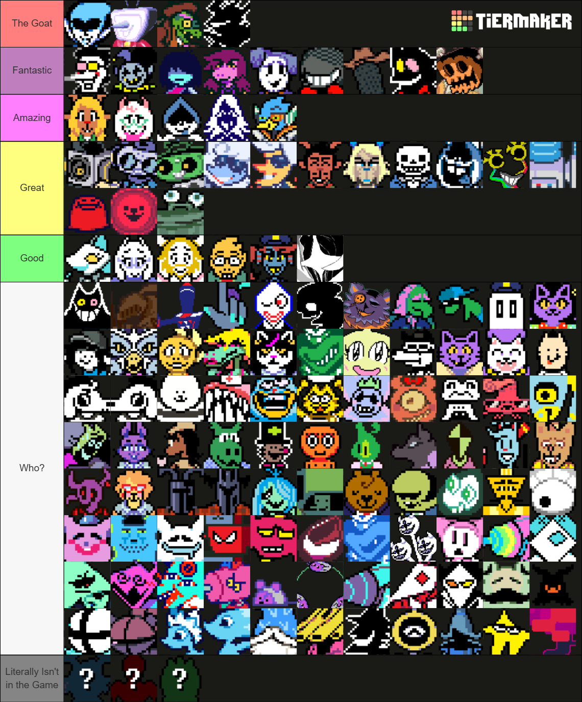 DELTARUNE Characters Tier List (Community Rankings) - TierMaker