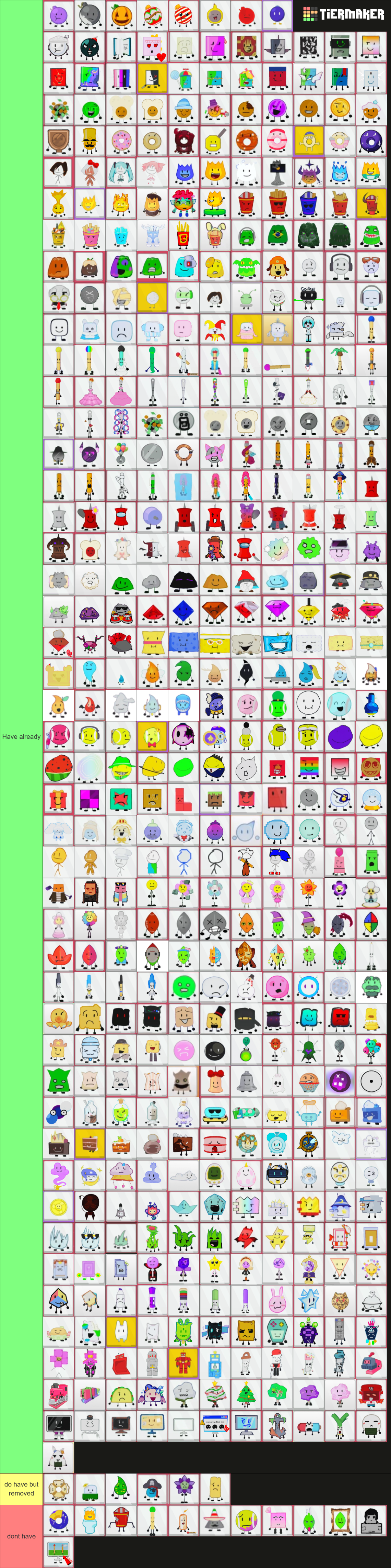 BFDIA ROBLOX SKINS Tier List (Community Rankings) - TierMaker