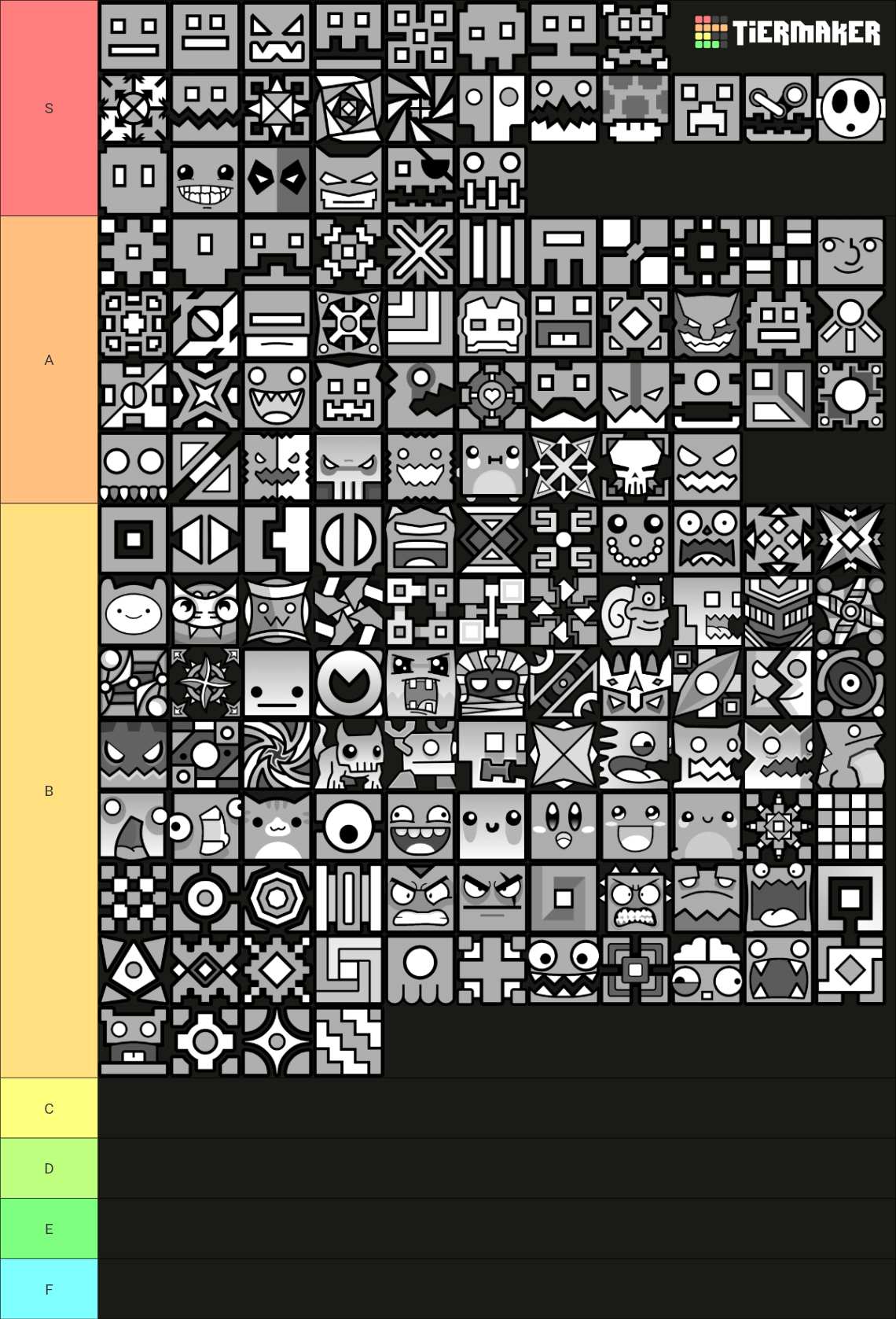 Geometry Dash Cubes Tier List (Community Rankings) - TierMaker