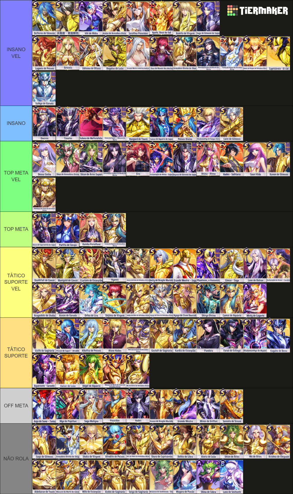 TIER LIST SAINT SEIYA AWAKENING KOTZ Tier List (Community Rankings ...