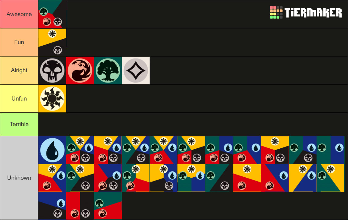 All Magic the gathering color combinations Tier List (Community ...