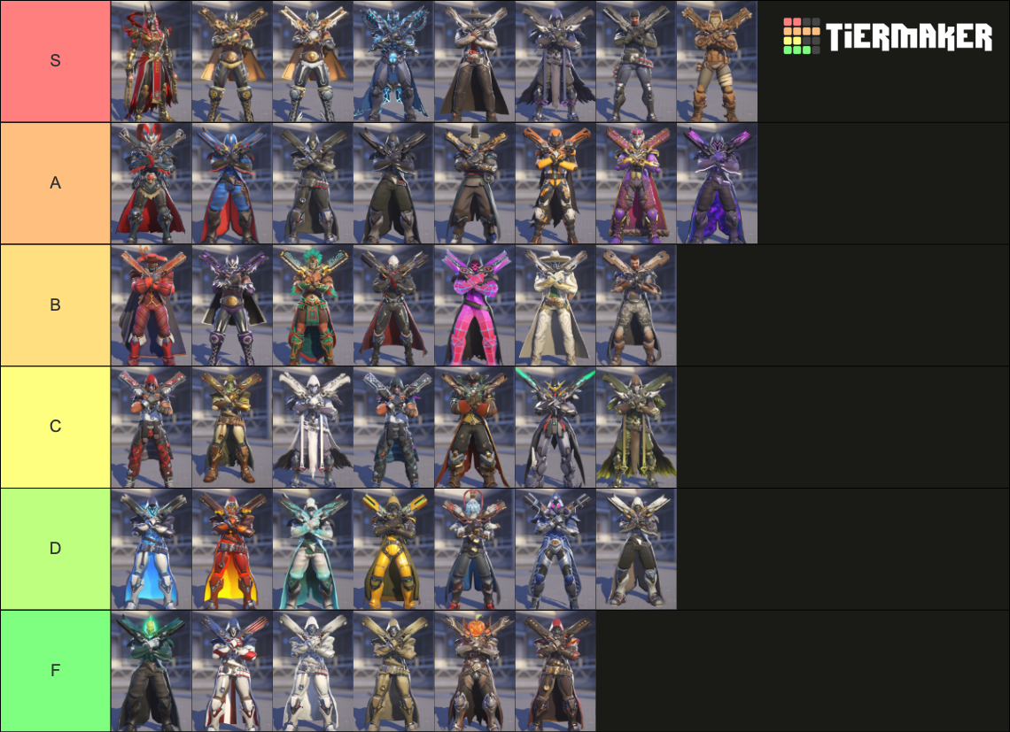 Overwatch 2 Reaper Skins (up to season 18) Tier List (Community ...
