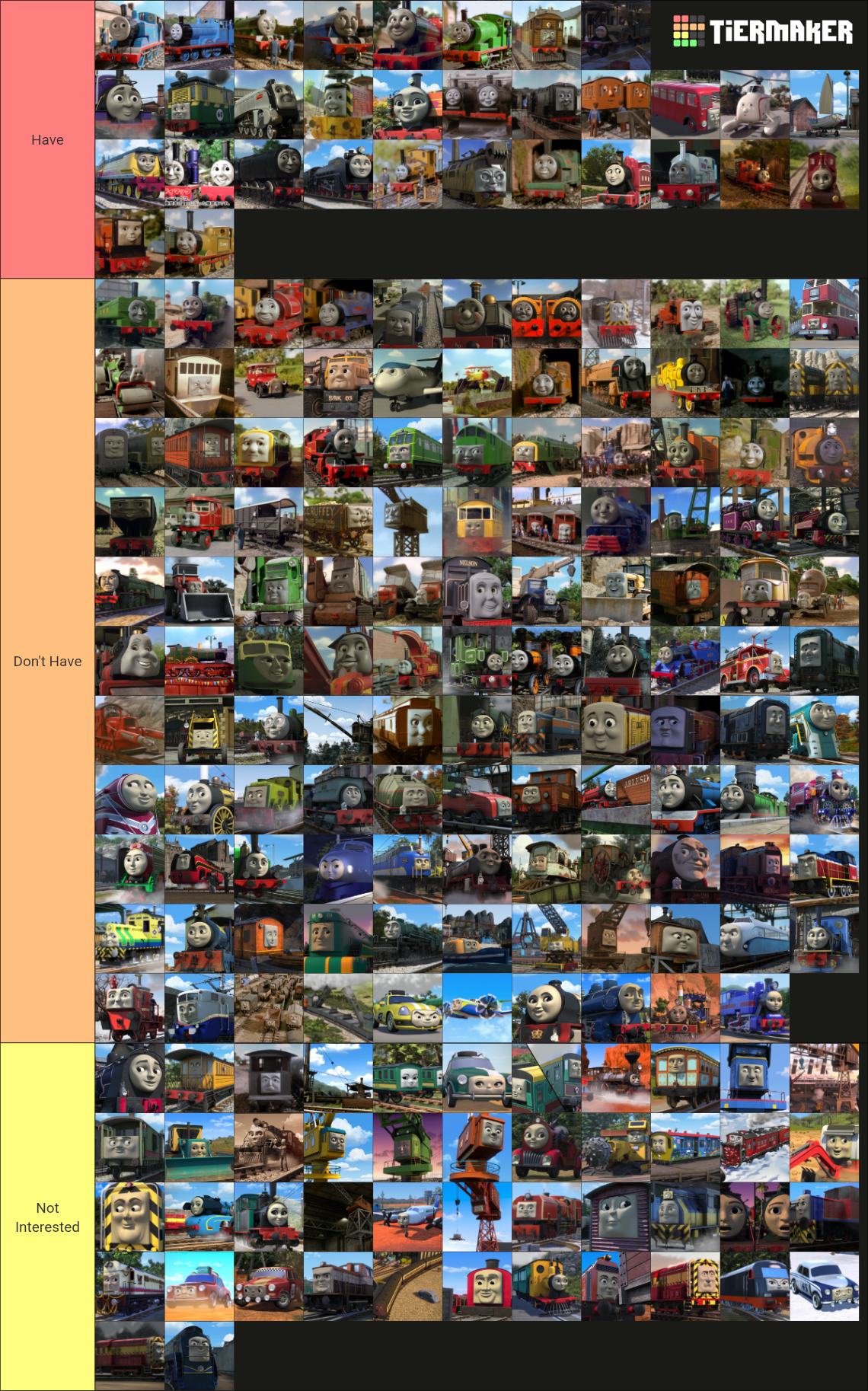 Thomas & Friends: The Complete Character (S1-24) Tier List (Community ...