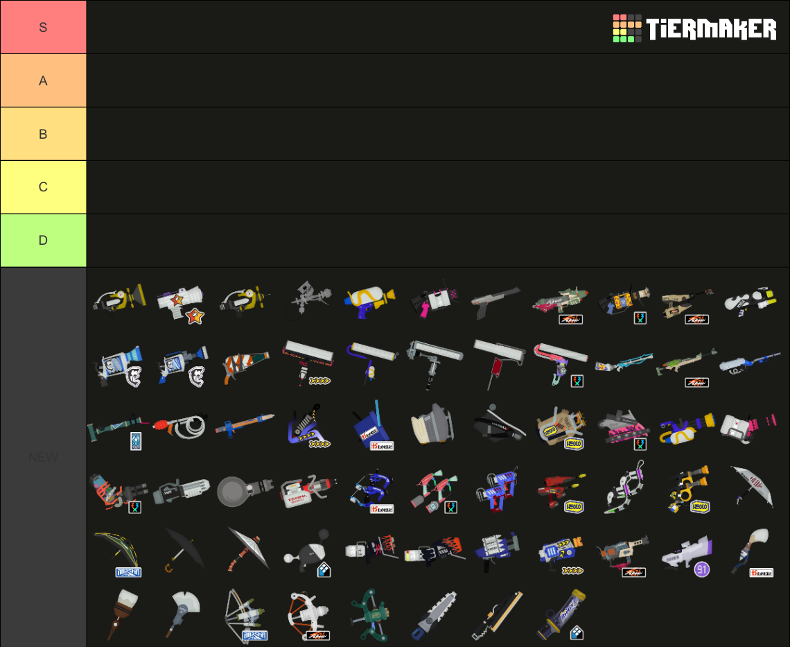 Splatoon 3 - Main Weapons Tier List (Community Rankings) - TierMaker