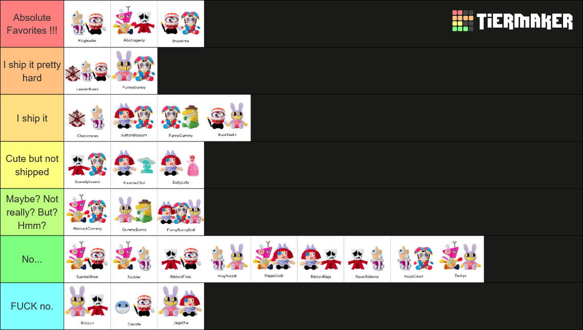 The Amazing Digital Circus Ships Tier List (Community Rankings) - TierMaker