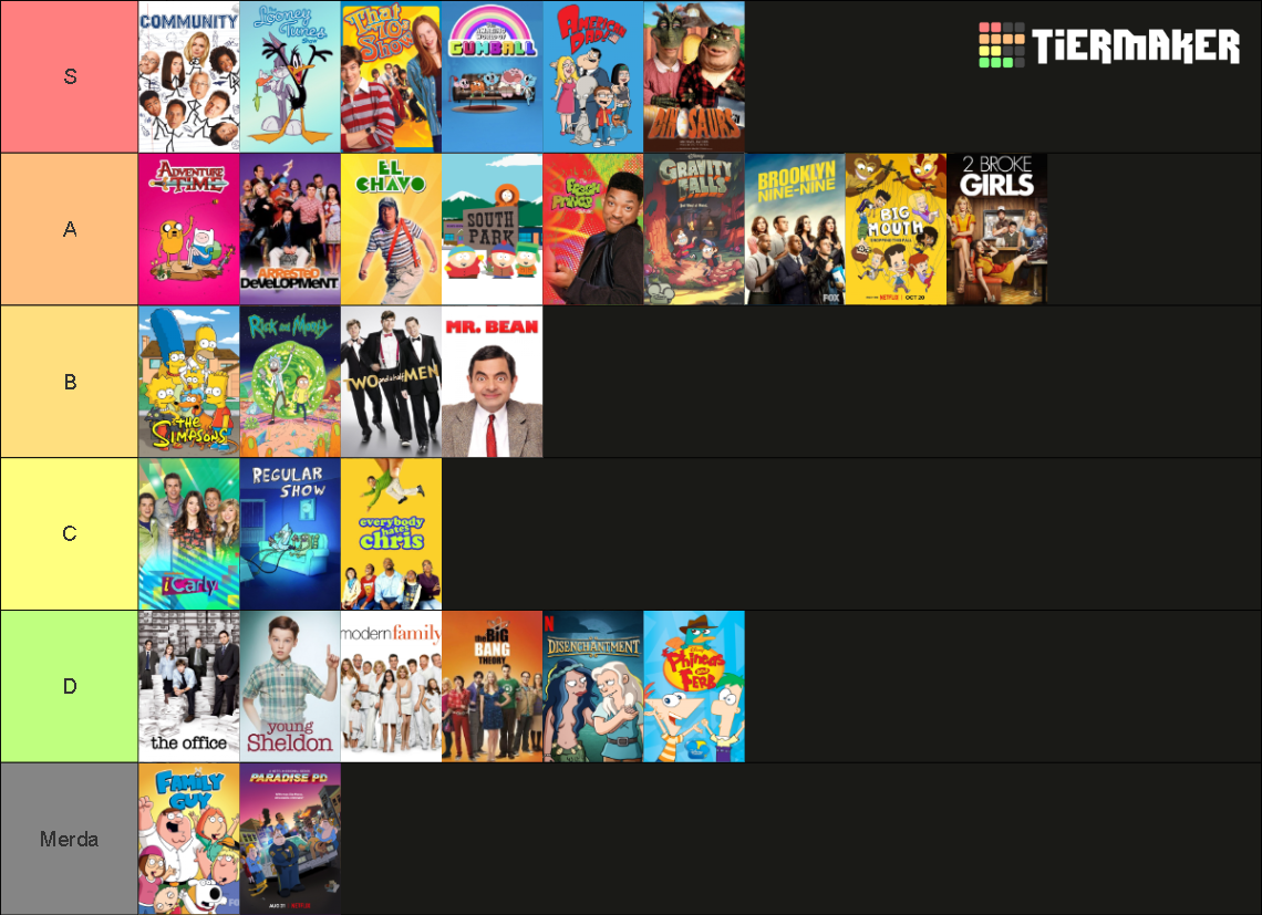 The Ultimate Sitcom List Tier List (Community Rankings) - TierMaker