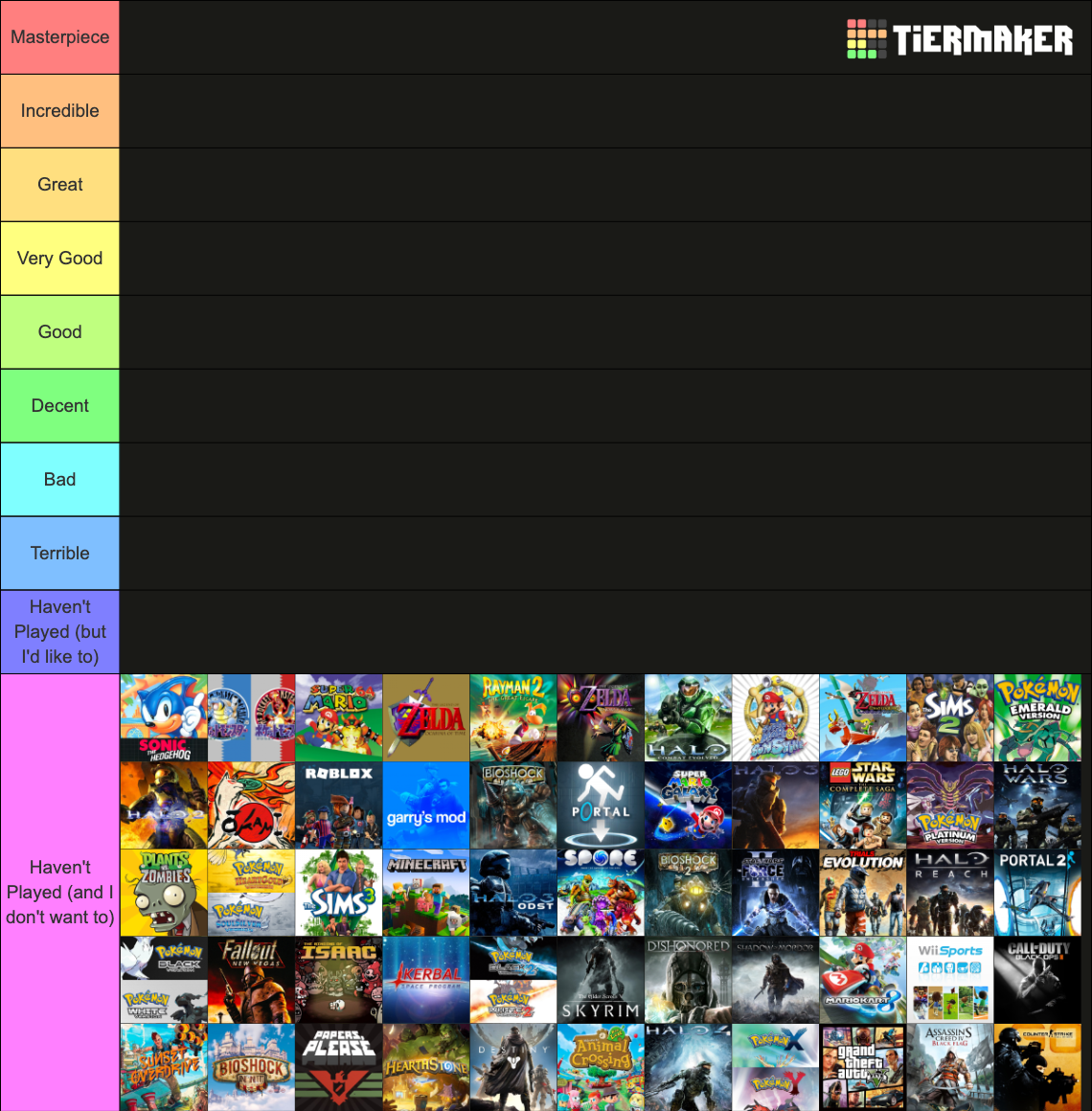 Top 500 Video Games of All Time Tier List (Community Rankings) - TierMaker