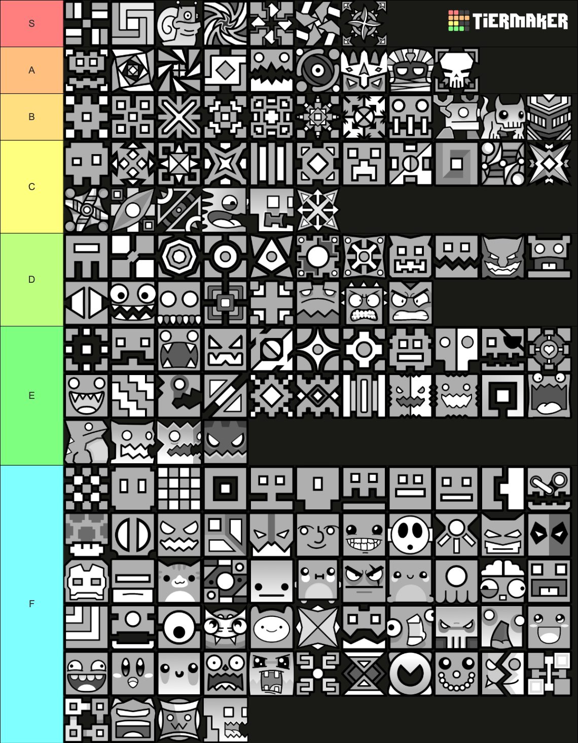 Geometry Dash Cubes Tier List (Community Rankings) - TierMaker